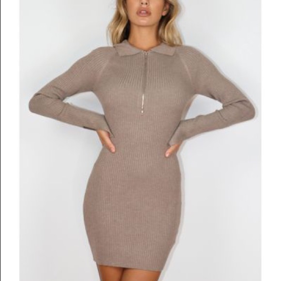 Missguided | Dresses | Nwot Missguided Collared Knitted Mini Dress ...